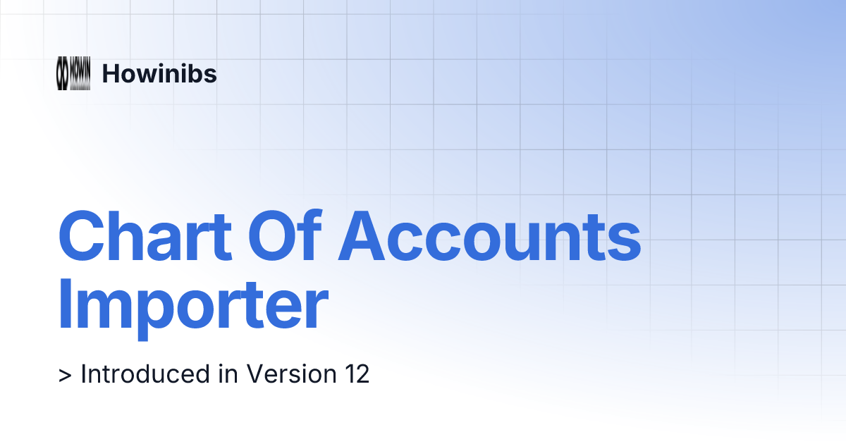 Chart Of Accounts Importer | Howinibs