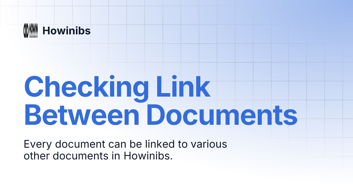 Checking Link Between Documents | Howinibs