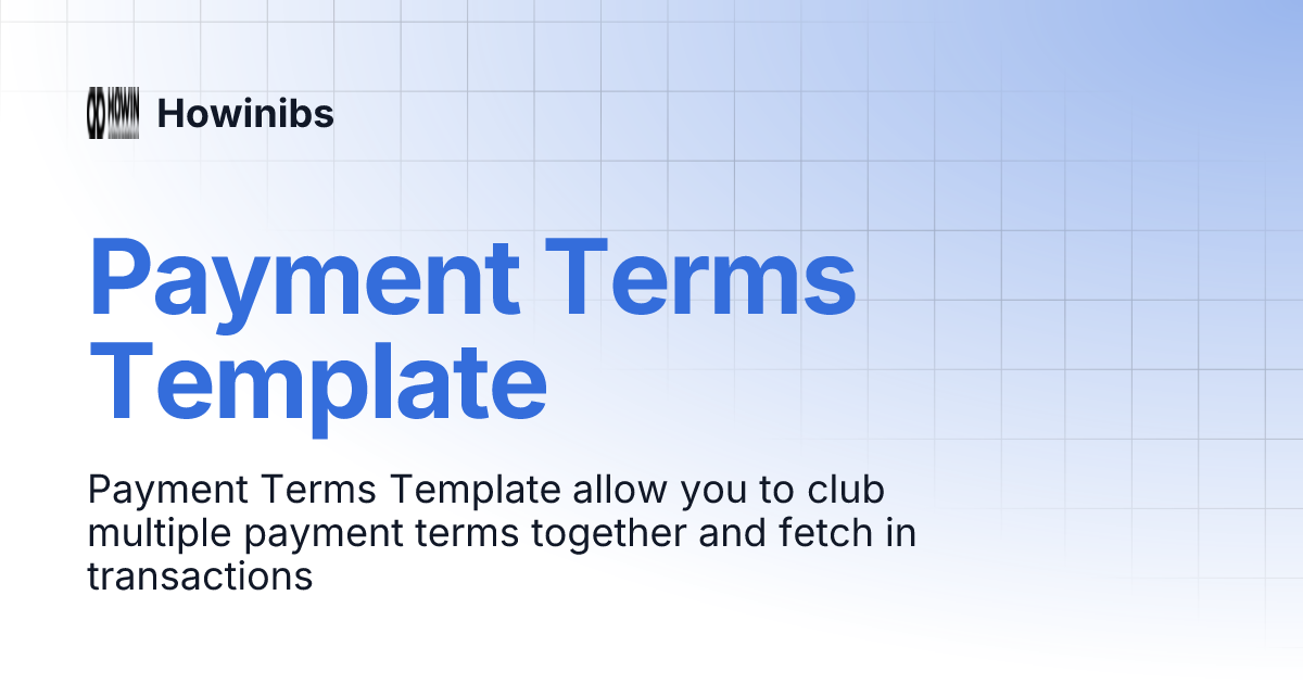 Payment Terms Template | Howinibs